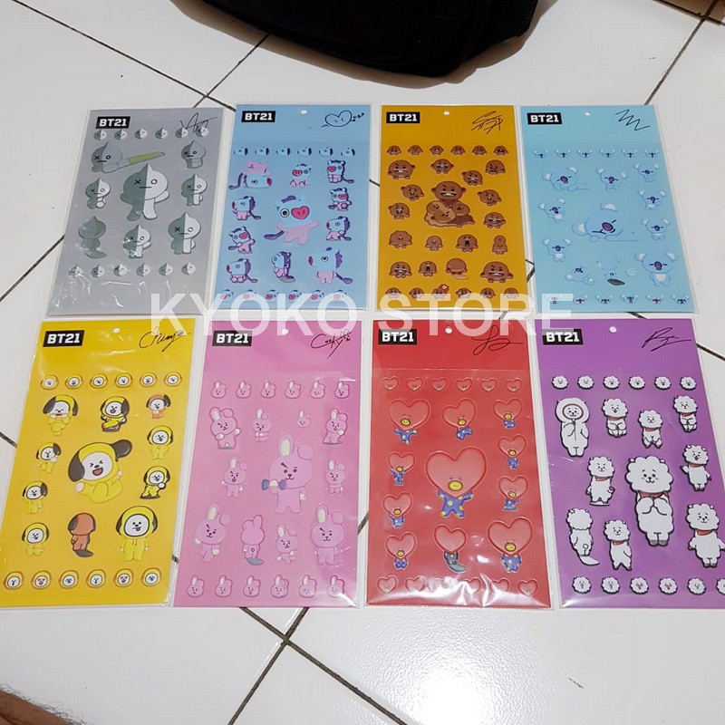 Jual Sticker BT21 BTS LINE Stiker Timbul 3D | Shopee Indonesia