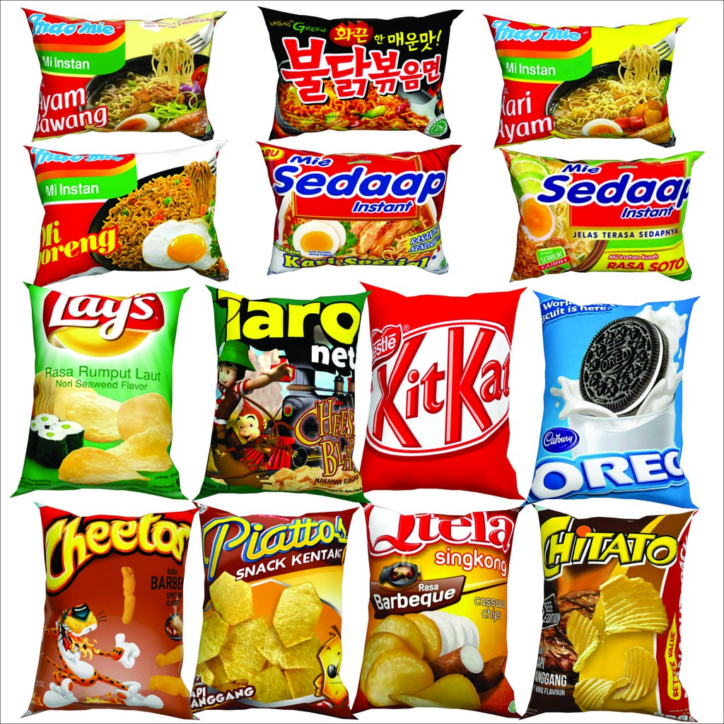 Jual Bantal Snack Makanan Minuman Jajanan Motif Custom Mini Kecil ...