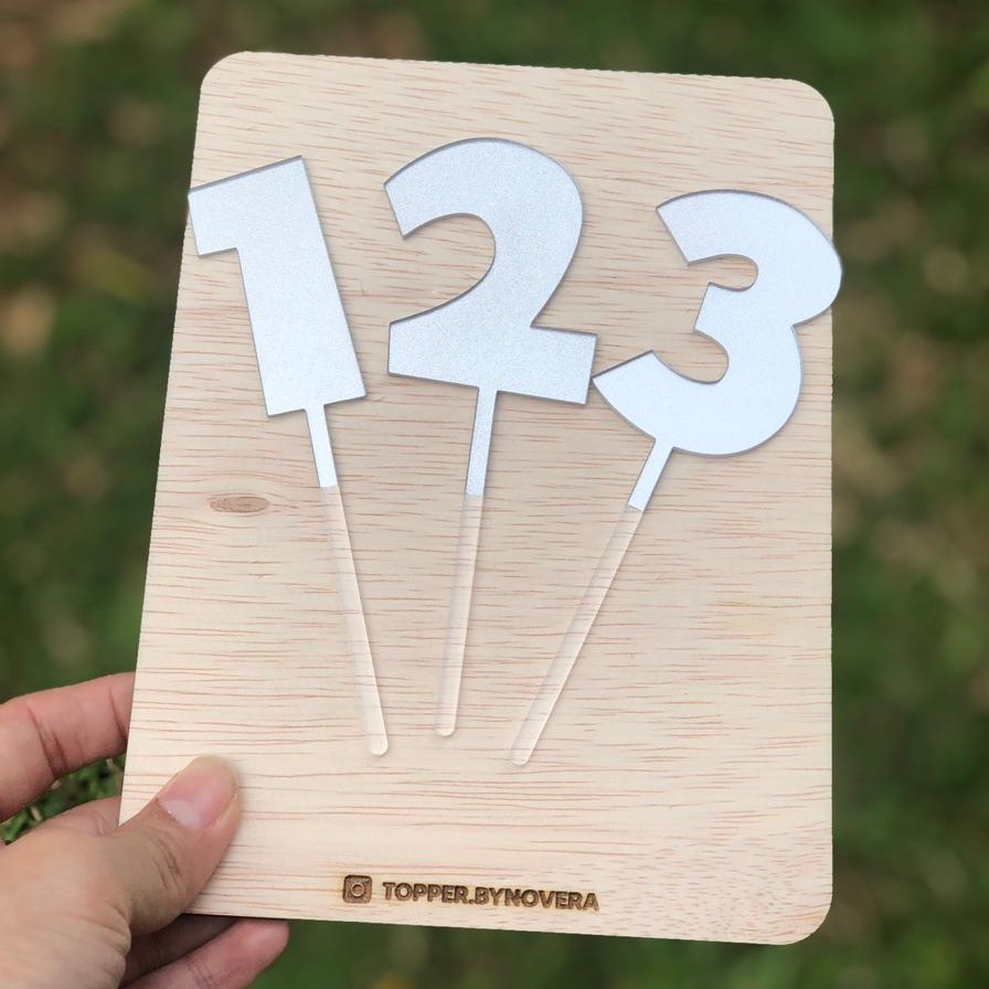 Jual Topper Angka Acrylic - Silver | Shopee Indonesia