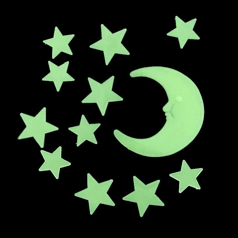 Jual Glow in The Dark Star Sticker Stiker Dinding Model Bulan Bintang ...