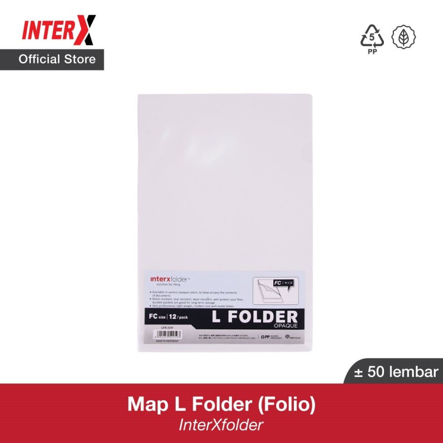 Jual INTERX Map L Bening Ukuran A4/F4 Inter X - 1 Lusin | Shopee Indonesia