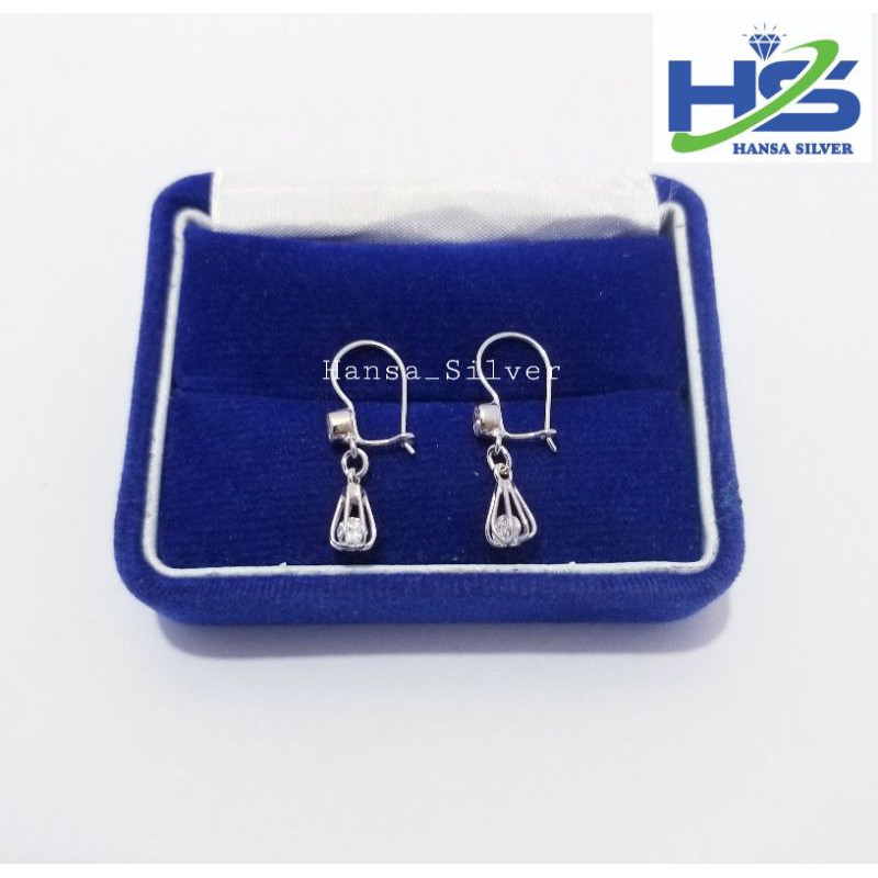 Jual Anting Perak Asli Silver 925 Lapis Emas Putih Model Agogo Sangkar - Anting Wanita Anti ...
