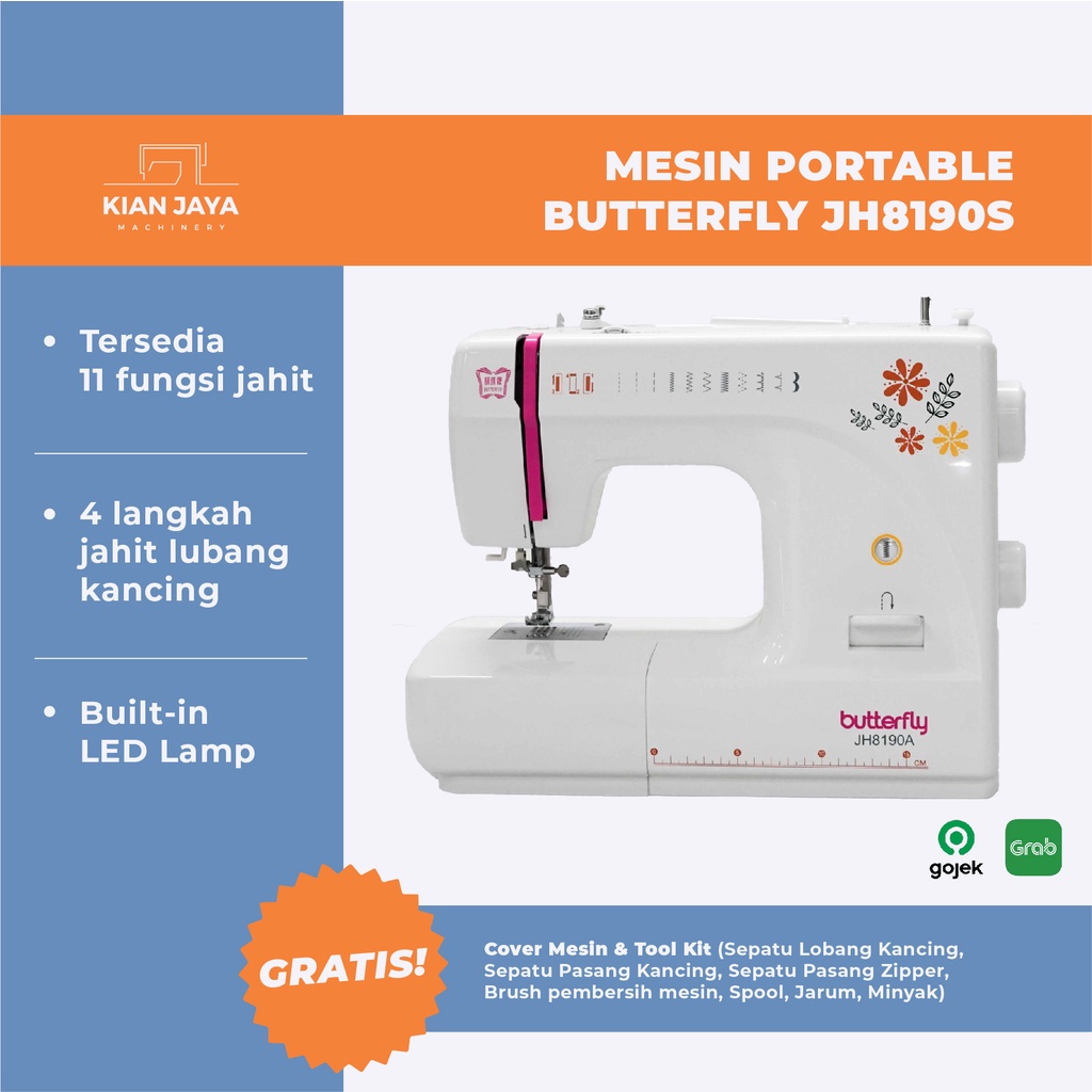 Jual Mesin Jahit Portable Butterfly JH8190S/JH8190A | Shopee Indonesia
