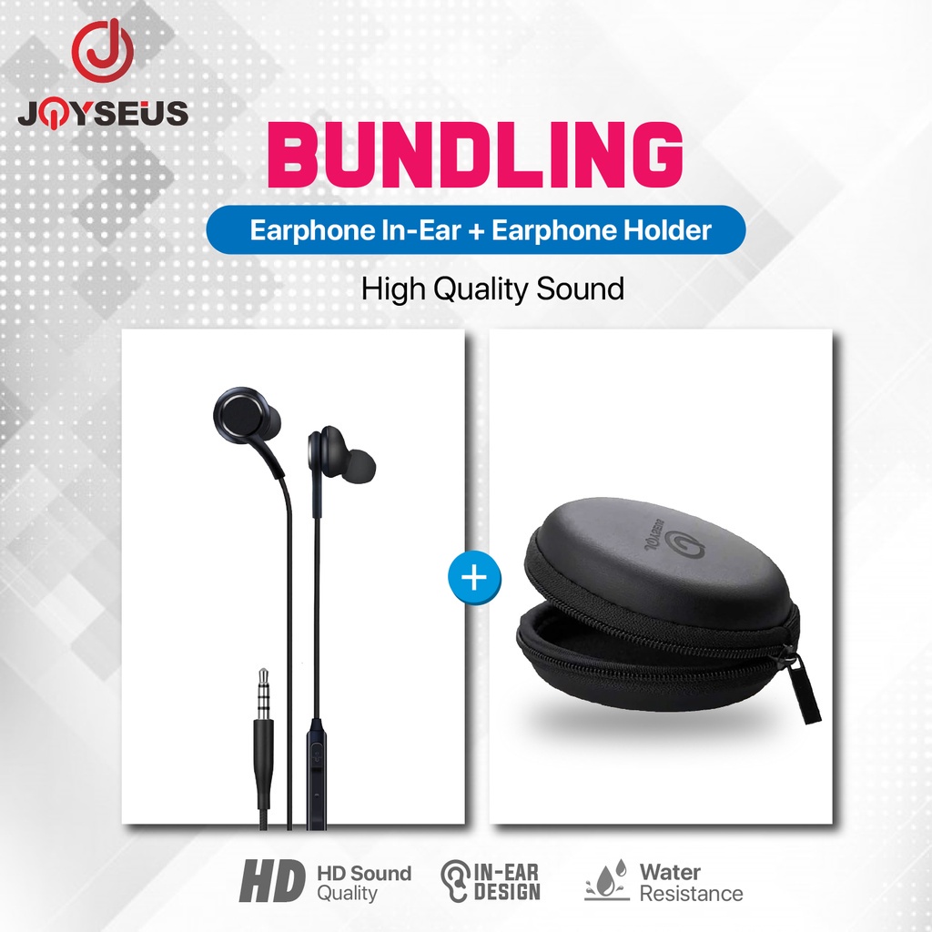 Jual BUNDLING JOYSEUS Earphone In-Ear Sport BASS & Case Round | Shopee ...