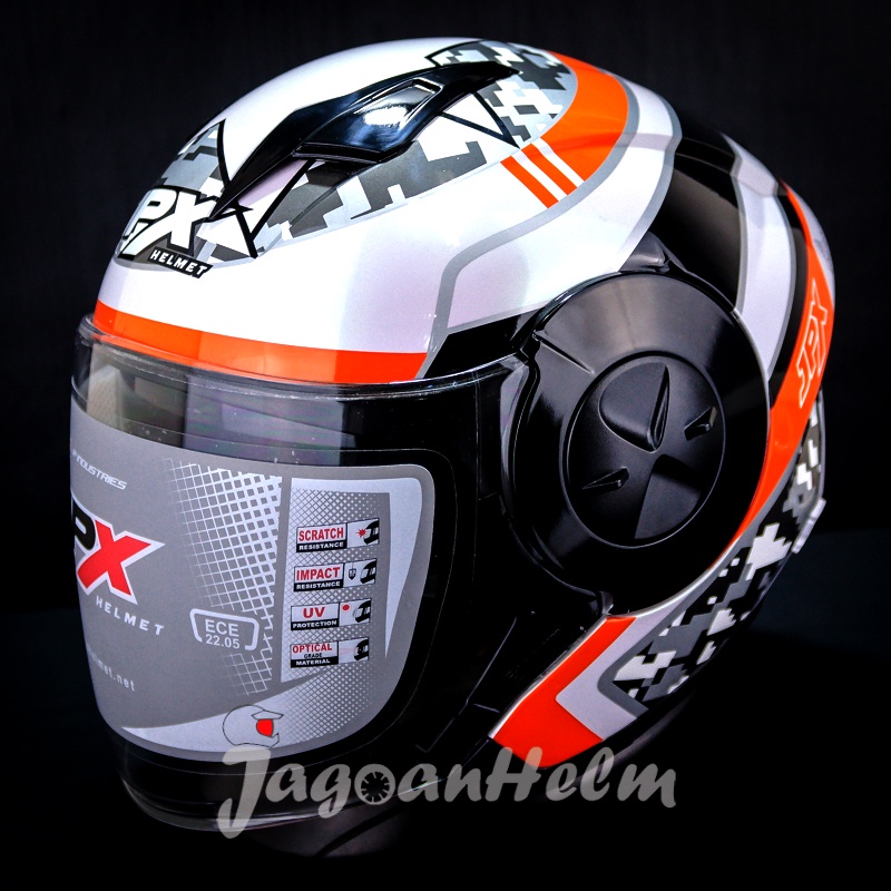 Jual HELM HALF FACE JPX X 735 R ENERGY #3 | PEARL WHITE | JPX X735-R 3 | DOUBLE VISOR | Shopee ...
