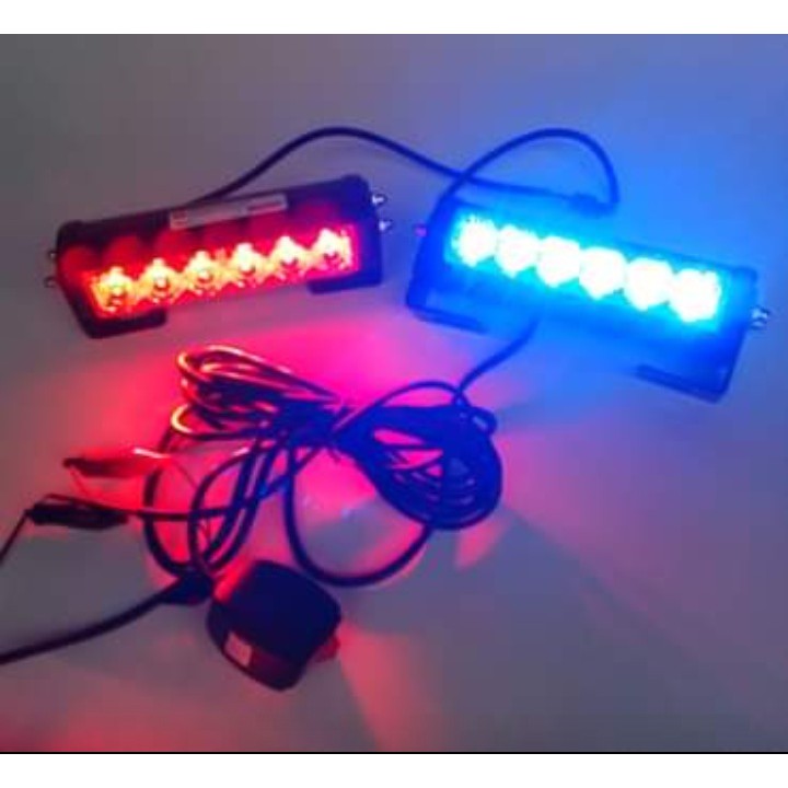 Jual Lampu led strobo 6 mata 3 warna menggunakan remote | Shopee Indonesia