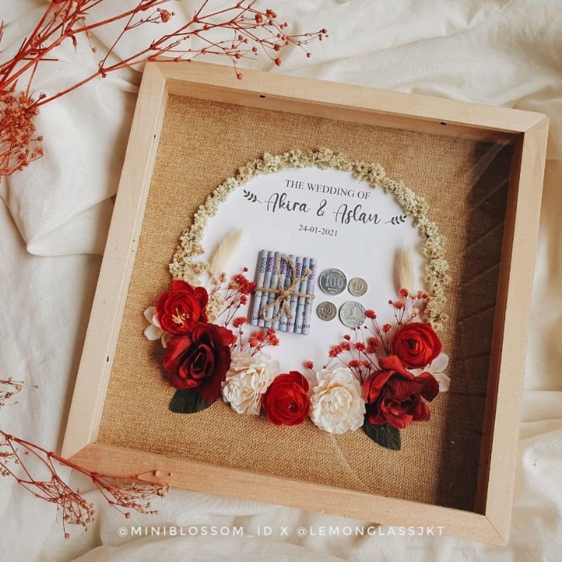 Jual Bingkai Mahar Uang 30x30cm / Pigura Mahar Pernikahan / Frame Mahar ...
