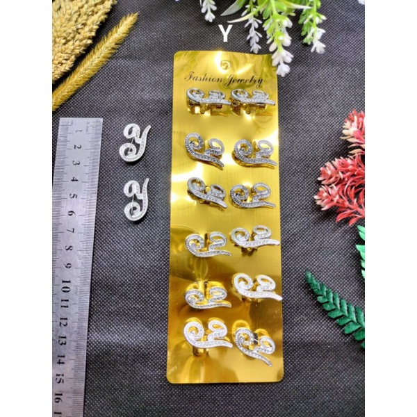 Jual BROS HURUF INISIAL GOLD perpcs / BROS INISAL NAMA SILVER per card ...