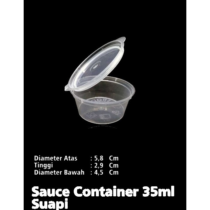 Jual Sauce Container/ Tempat Saos Plastik 35 ml/ Cup Sambal | Shopee ...