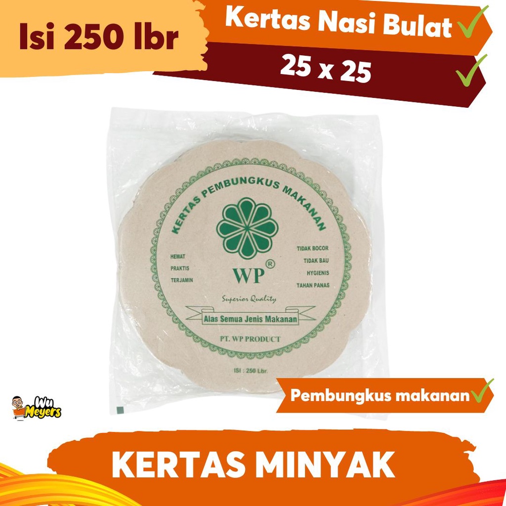 Jual Kertas Nasi Bulat / Kertas Bungkus Makanan WP Isi 250 | Shopee ...