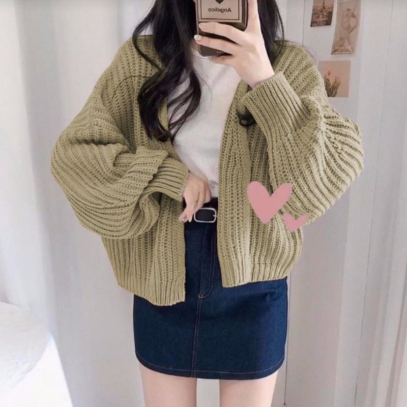 Jual cardigan rajut oversize hazel murah/cardy hazel rajut premium/fashion atasan wanita ...