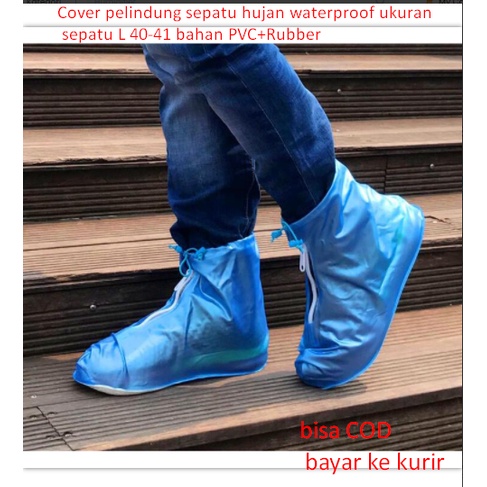 Jual Cover pelindung sepatu hujan waterproof ukuran sepatu L 40-41 ...