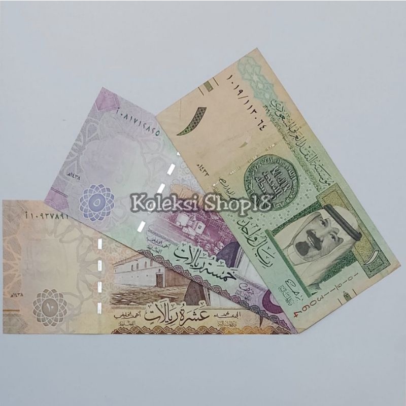 Jual Koleksi Paket Satu Set Arab Saudi Riyal Pecahan 1 5 Dan 10 Riyal ...
