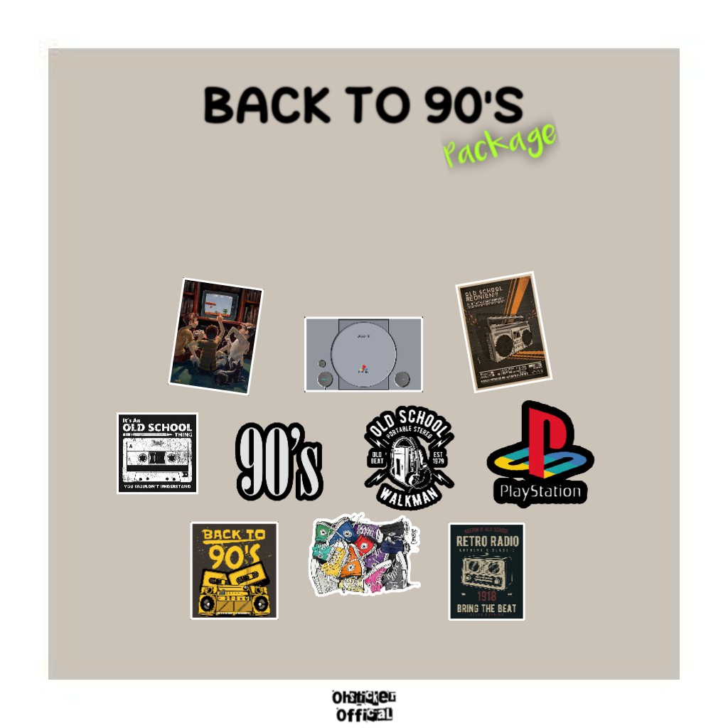 Jual STICKER PACKAGE BACK TO 90'S STIKER VINYL TUMBLR CASE HANDPHONE ...