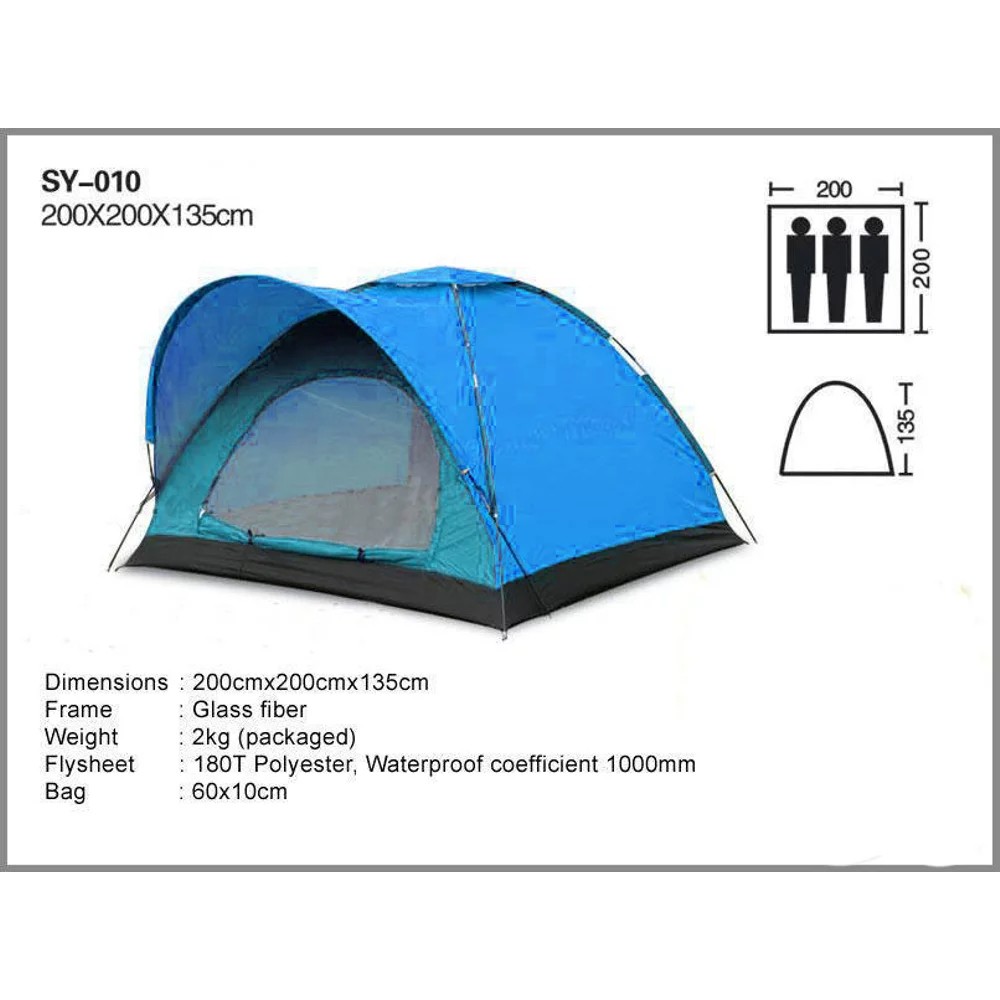Jual Tenda Dome Model Keong - tenda Camping kapasitas 3-4 orang ...