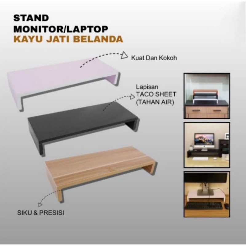 Jual Stand Leptop & Stand Monitor Meja Leptop kayu jatiBelanda Harga ...