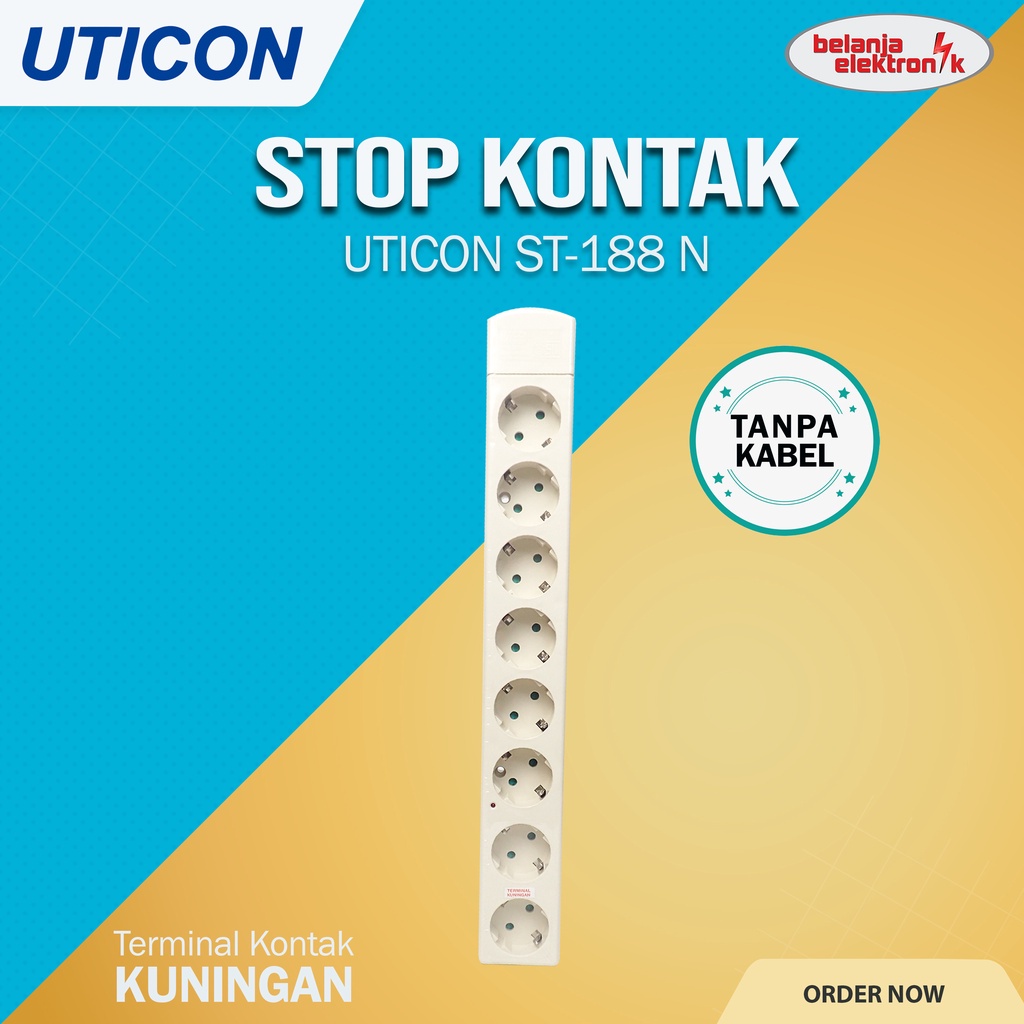 Jual STOP KONTAK ARDE 8 LUBANG TANPA KABEL UTICON ST-188 N | Shopee Indonesia