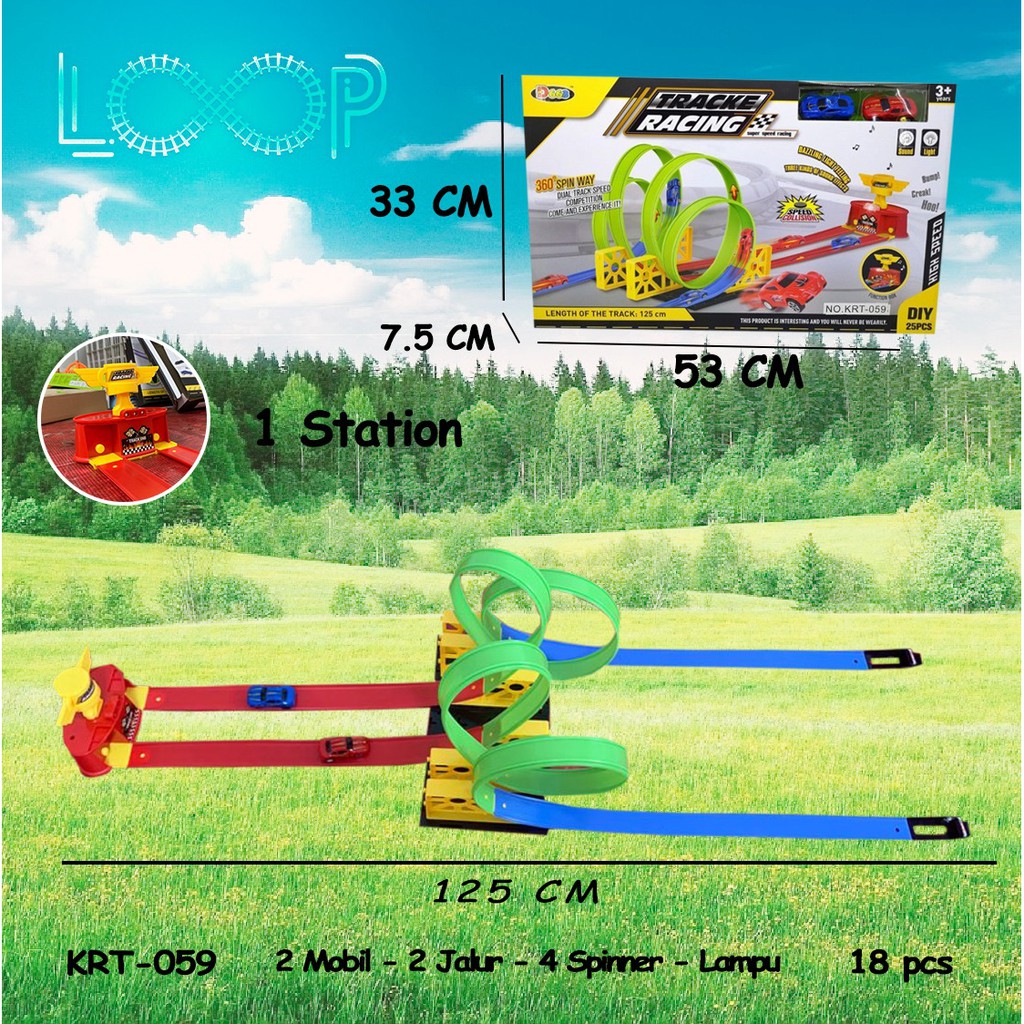 Jual PROMO KRT059 KRT055 Track Jalur Lintasan Mainan Anak Mobil LOOP ...