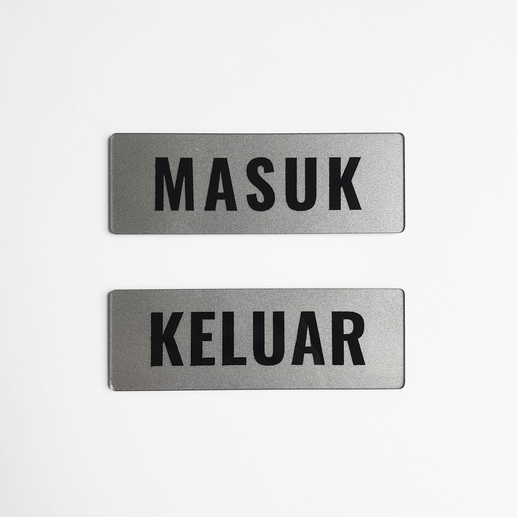 Jual SIGN AKRILIK Penunjuk - MASUK KELUAR - Signage Cafe/Resto 14.5cm x ...