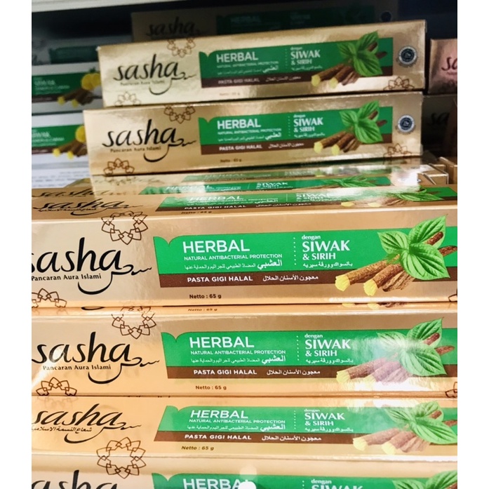 Jual Sasha Pasta Gigi Herbal Natural Antibacterial / SASHA TOOTHPASTE ...