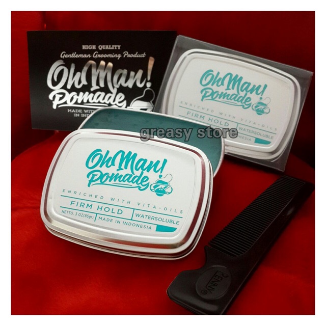 Jual Pomade Oh Man Nutri Blue Divine Water based Pomade Free Sisir dan ...