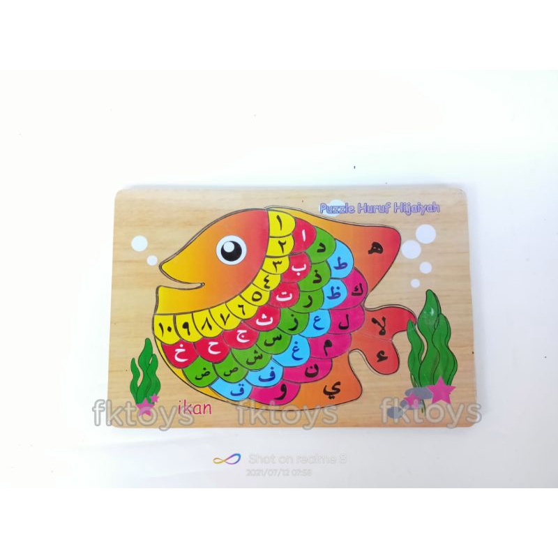 Jual Puzzle ikan hijaiyah_puzzle kayu edukasi | Shopee Indonesia