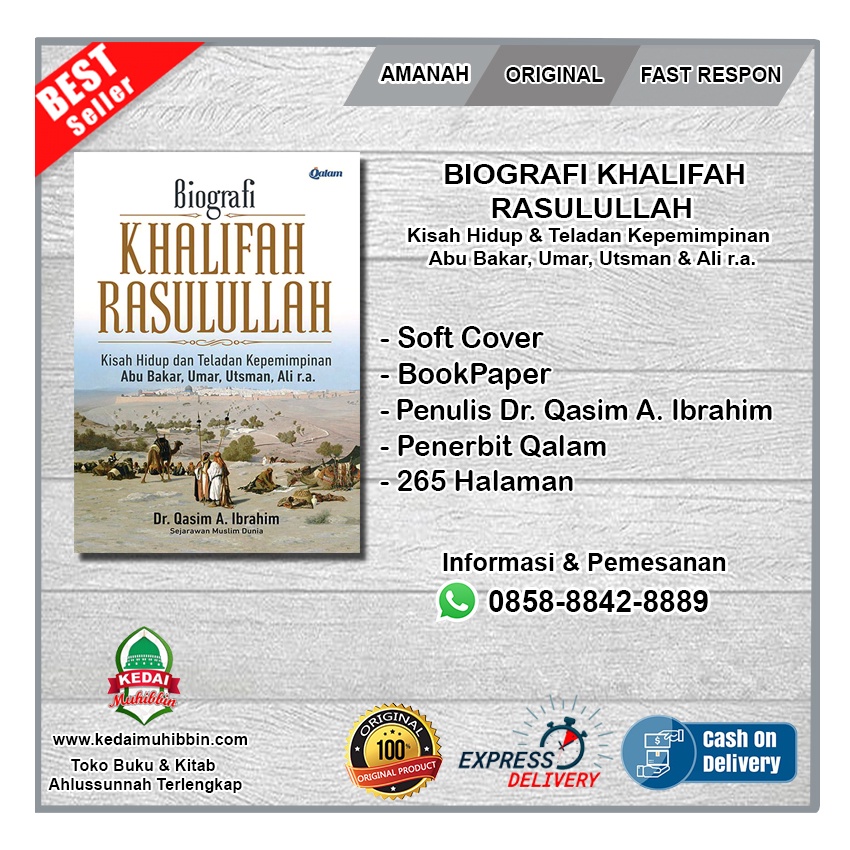 Jual BIOGRAFI KHALIFAH RASULULLAH - Kisah Hidup & Teladan Kepemimpinan Abu Bakar, Umar, Utsman ...