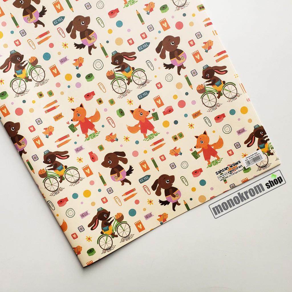 Jual Kertas Kado Sansan Wawa Motif Sepeda Cute Kids - Wrapping Paper ...