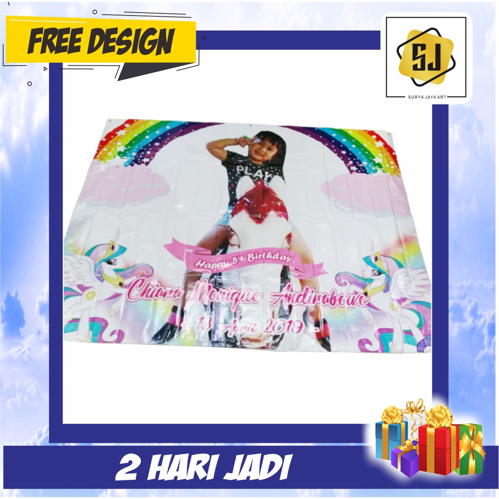 Jual Backdrop / Banner Ulang Tahun bisa request design 2x1 | Shopee ...