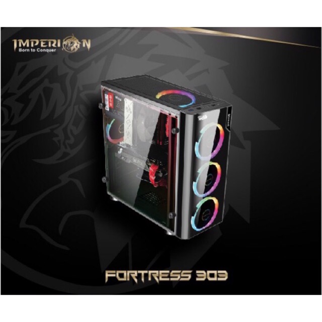 Jual Casing Gaming Imperion Fotress 303 Bonus 1 RGB Fan at rear ...