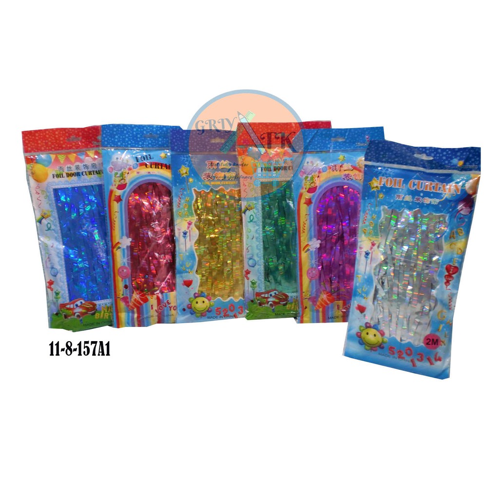 Jual Tirai Foil ultah curtain rumbai foil dekorasi Backdrop party warna ...
