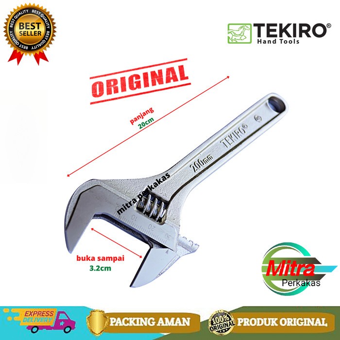 Jual KUNCI INGGRIS TEKIRO 8" / ADJUSTABLE WRENCH TEKIRO 8 INCHI ...