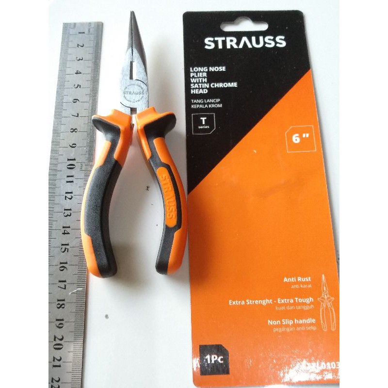 Jual Tang Cucut 6" 6 inch Tang Cucut Mini 6 inchi Tang Cucut Tang Lancip Strauss Long Nose Plier ...