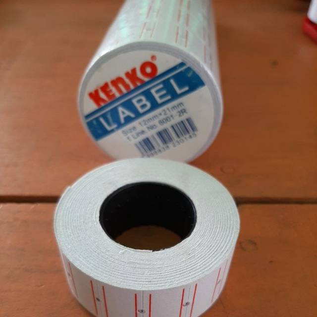 Jual (1 pcs) isi label 1 line /label harga / size 12mm x 21mm / refill ...
