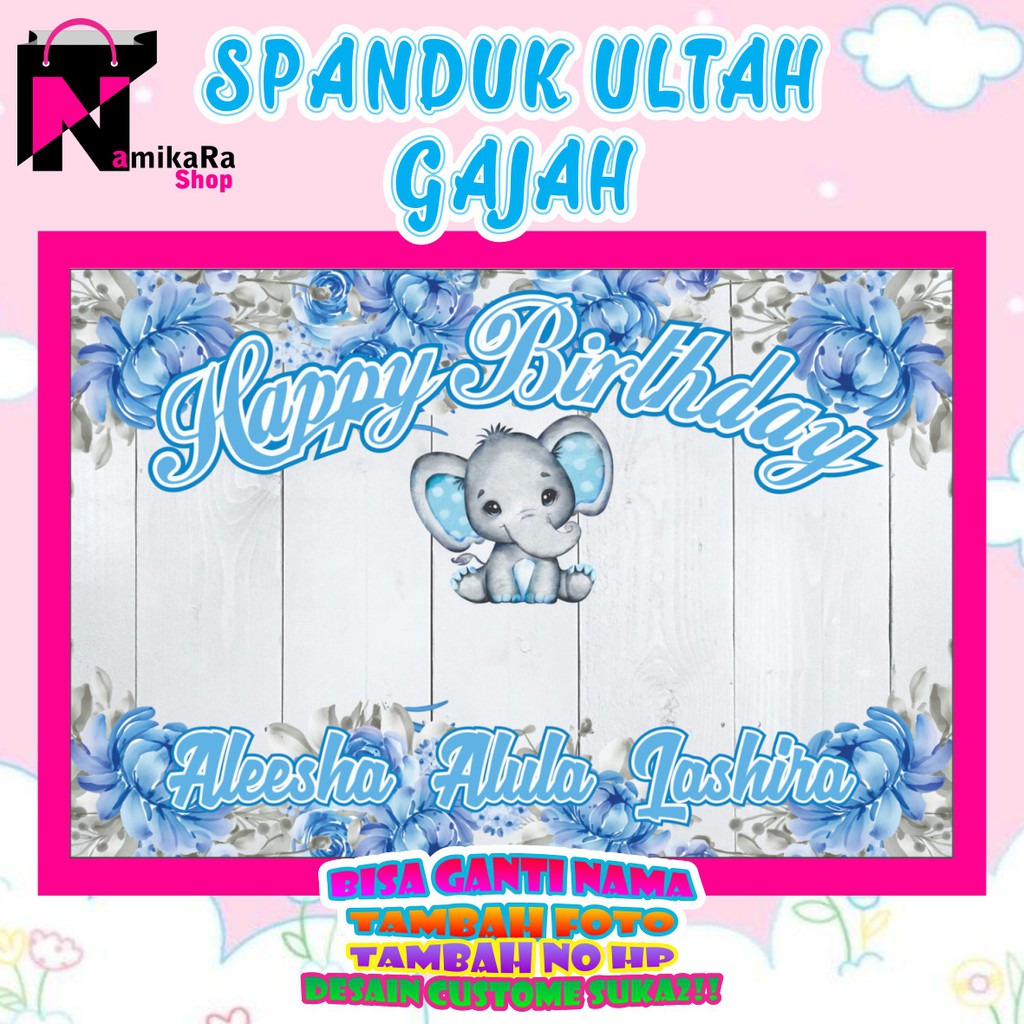 Jual Banner Spanduk Backdrop Happy Birthday Ulang Tahun Tema Animal ...