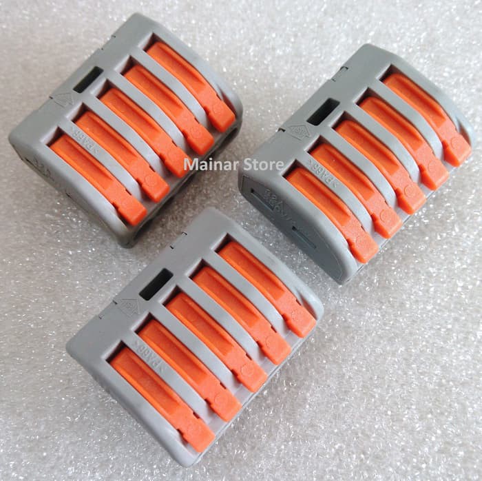 Jual WAGO Connector 5 Wire 222-415 Compact Terminal Block Lever Cage Clamp | Shopee Indonesia