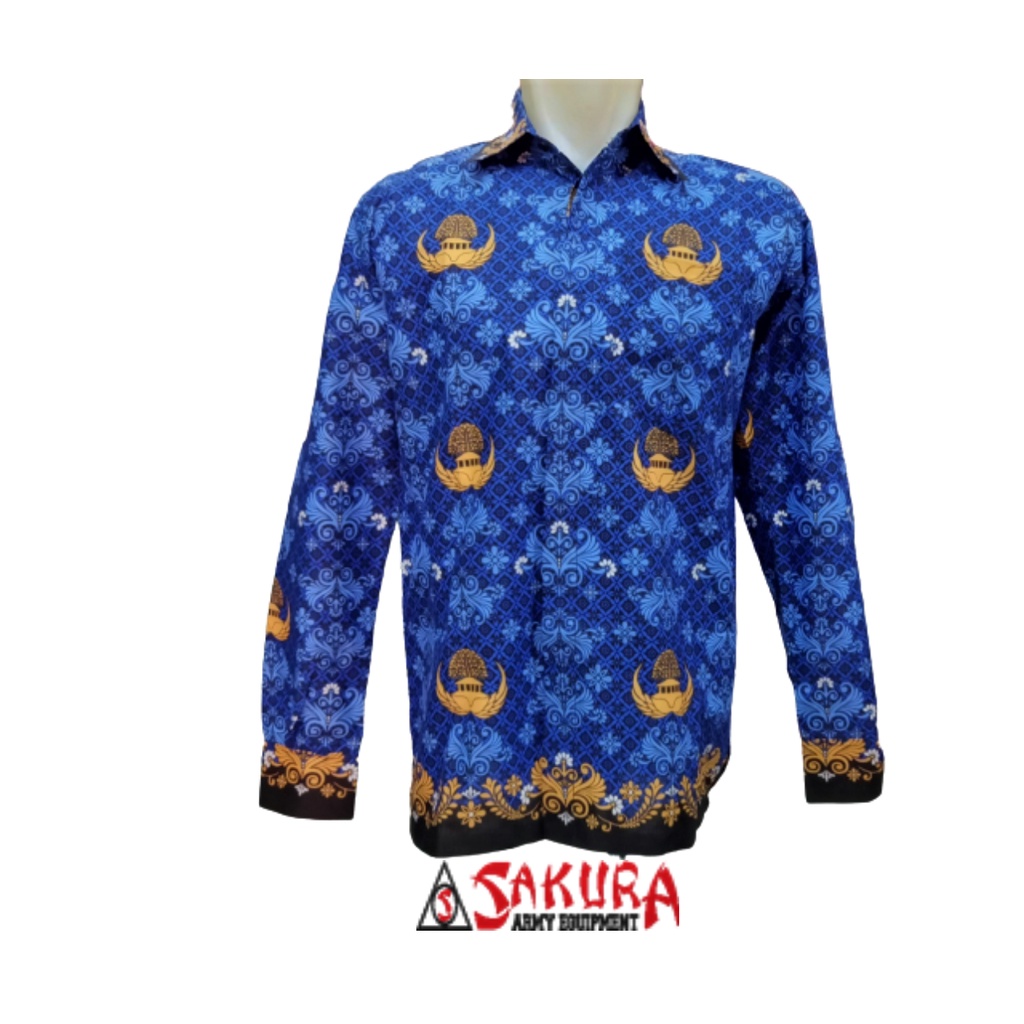 Jual Baju Batik Korpri Pria Kerah Hitam Terbaru Baju Seragam Korpri Pria | Shopee Indonesia