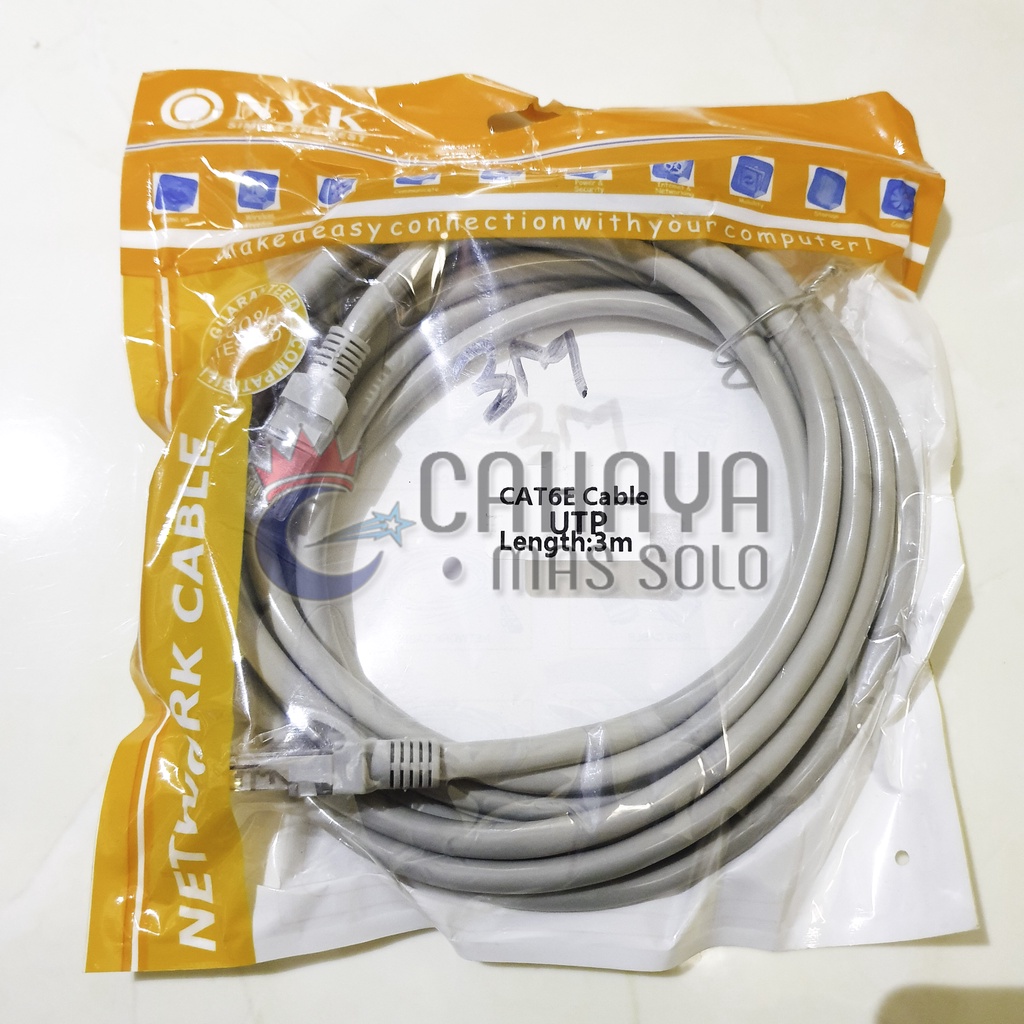 Jual Kabel Lan Cat6 Siap Pakai NYK Kabel Lan UTP Cat 6 3m 5m 10m 15m ...