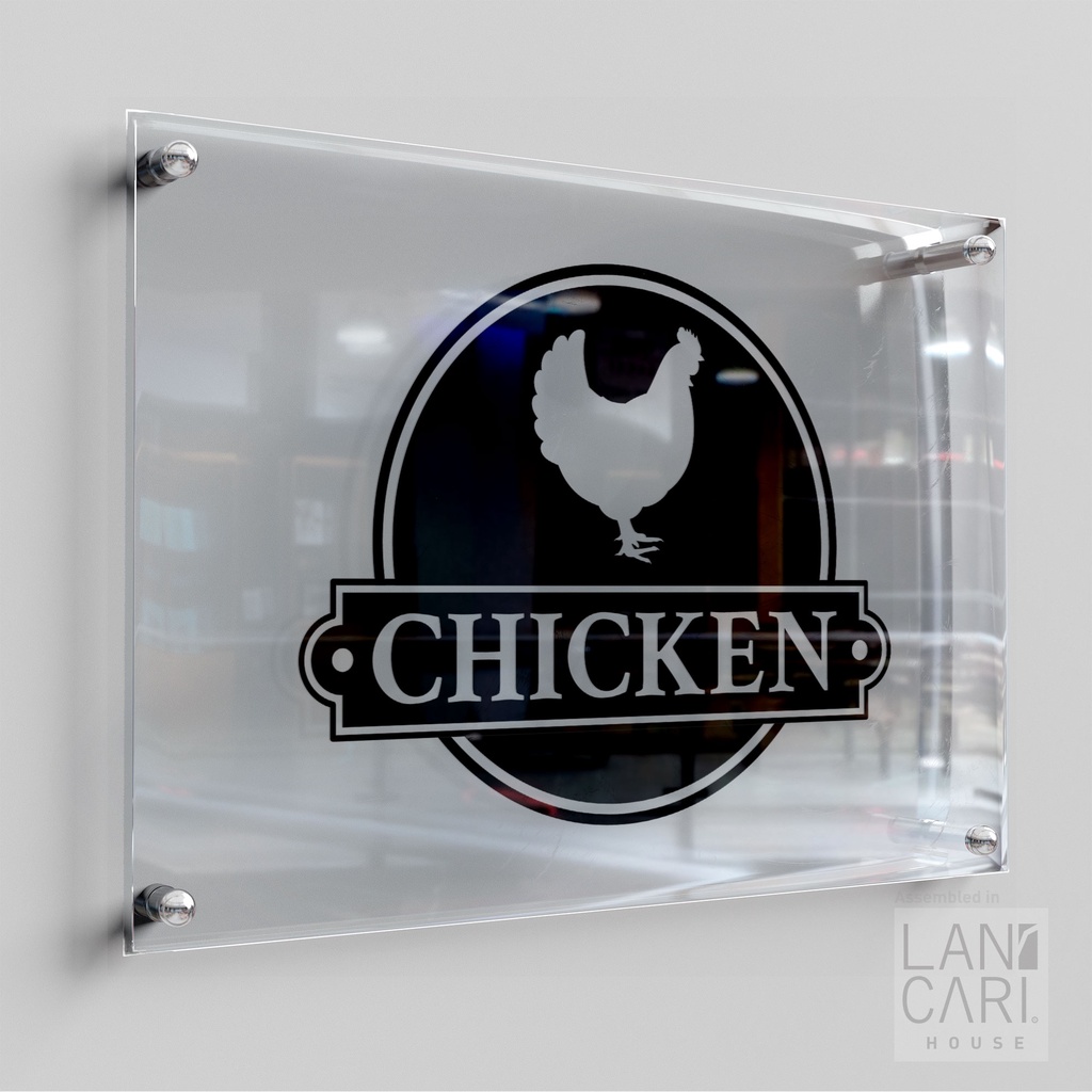Jual Acrylic Pen Iklan Logo Fresh Chicken House Display Akrilik Resto ...