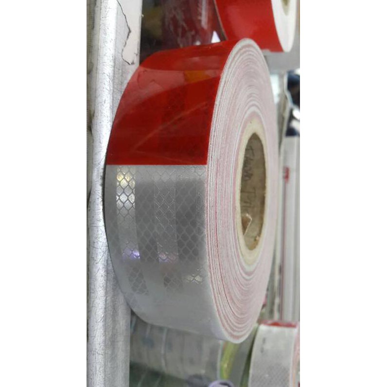 Jual Stiker/Sticker Reflective / Scotlight Merah Putih Prismatic (45 ...