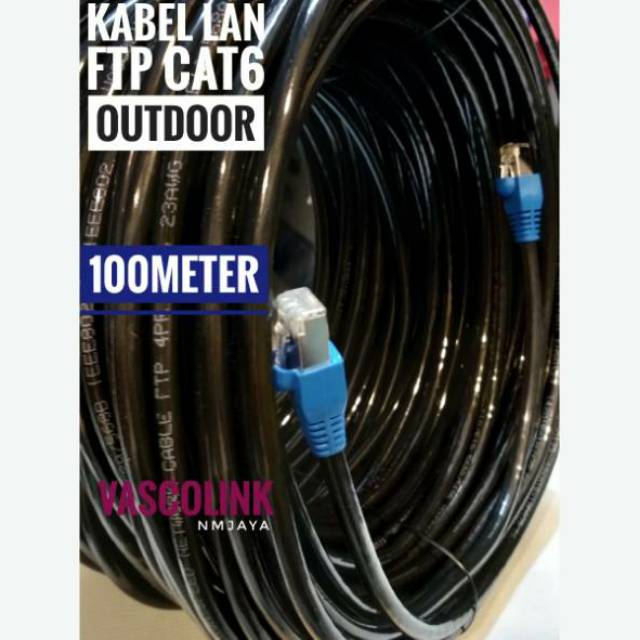 Jual Kabel Lan Outdoor 100 Meter FTP CAT6 Siap Pakai dicrimping rj45 ...