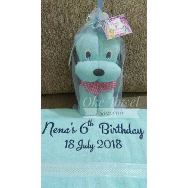 Jual Souvenir Handuk mandi 50x100cm Bntuk anjing dan beruang lucu ...