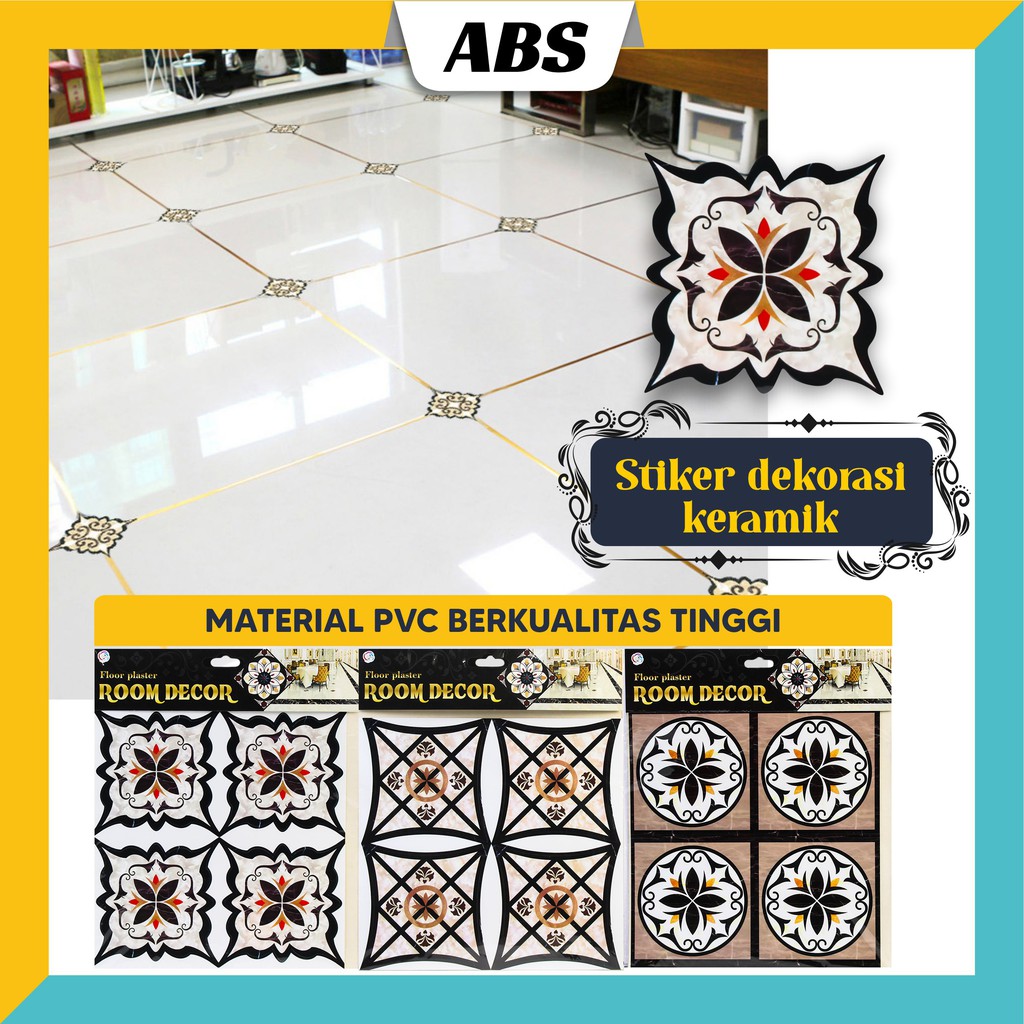 Jual ABS 4 PCS STIKER LANTAI STICKER KERAMIK DEKORASI KERAMIK UK 9,5CM ...