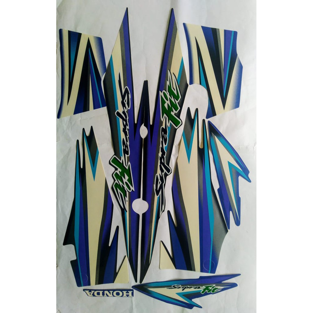 Jual stiker striping honda supra fit cw 2005 biru | Shopee Indonesia