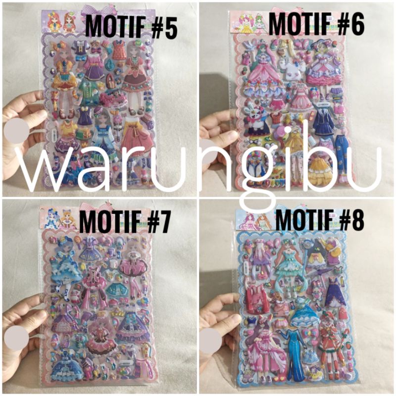 Jual Dress Up Girls Anime Sticker Gambar Tempel Timbul Stiker Boneka ...
