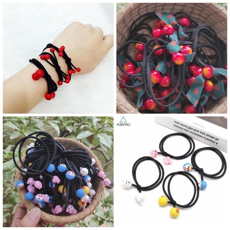 Jual IKAT RAMBUT CHERRY & LINE KARAKTER (ECER) | Shopee Indonesia