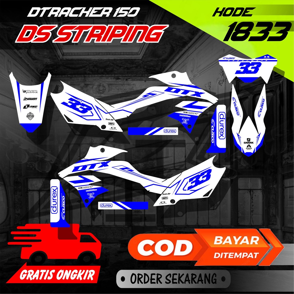 Jual 1833 Sticker Striping Motor DTRACKER 150 List Variasi Desain Motif ...