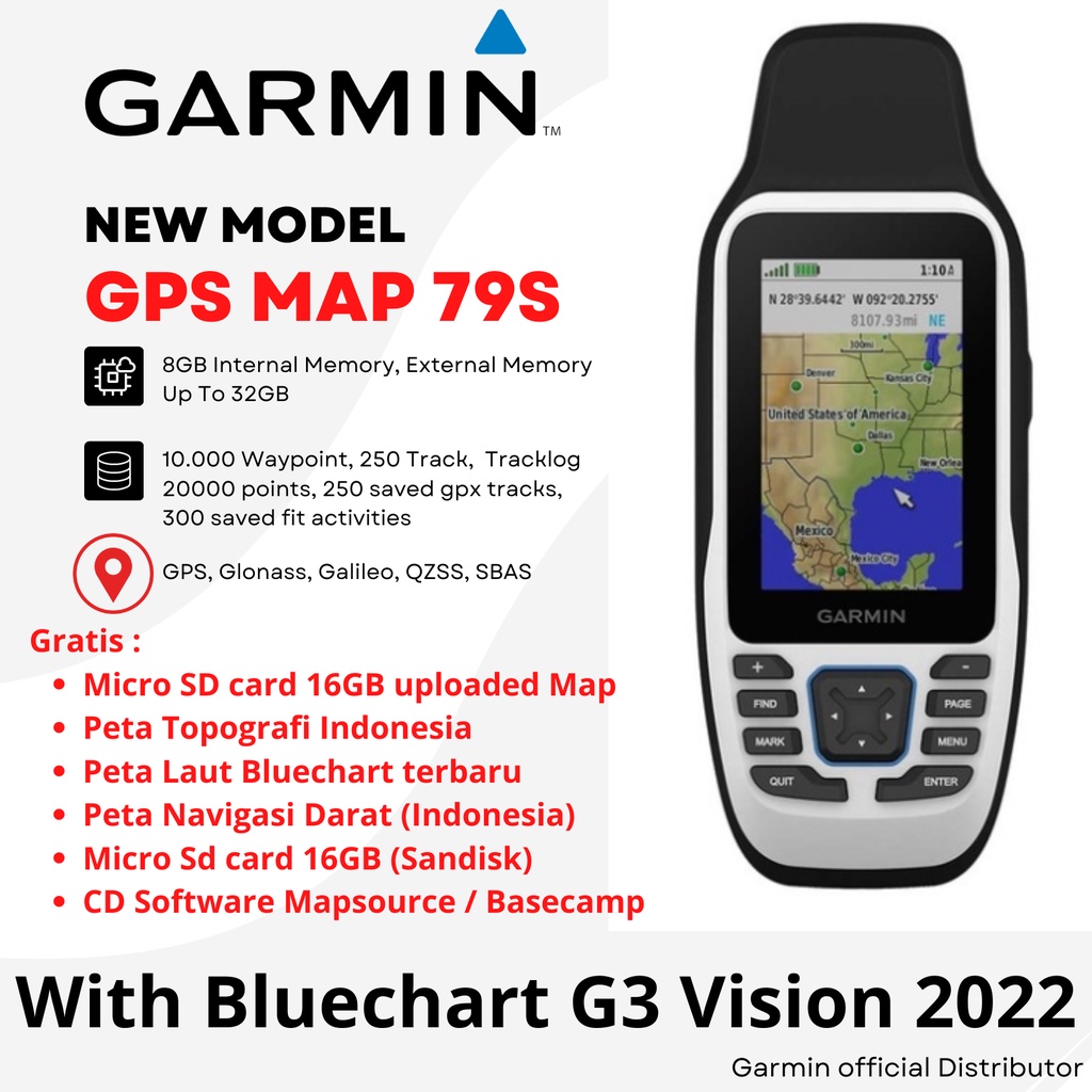 Jual New Garmin 79S GPS Map Marine Free Peta Laut Bluechart dan Peta ...