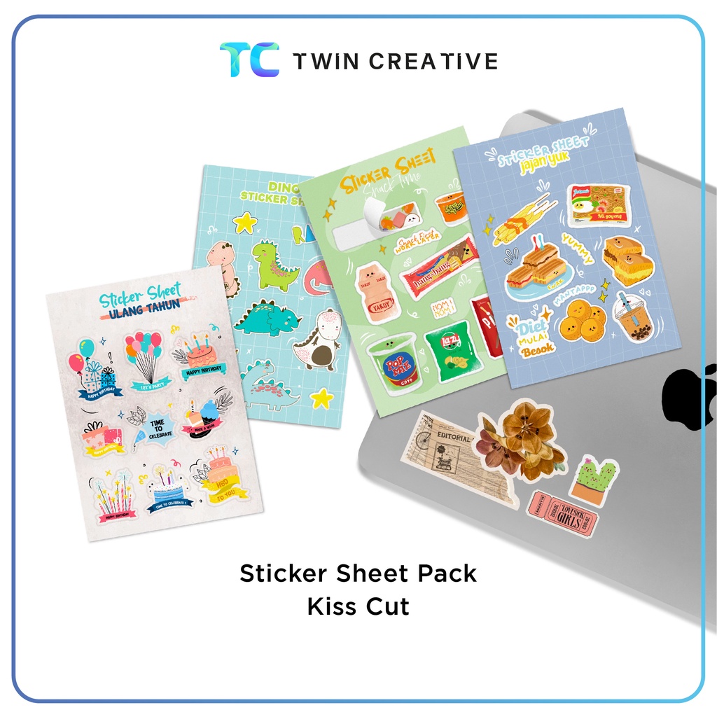 Jual Cetak Sticker Sheet Pack Kiss Cut Sticker Sheet HP Laptop - Stiker ...