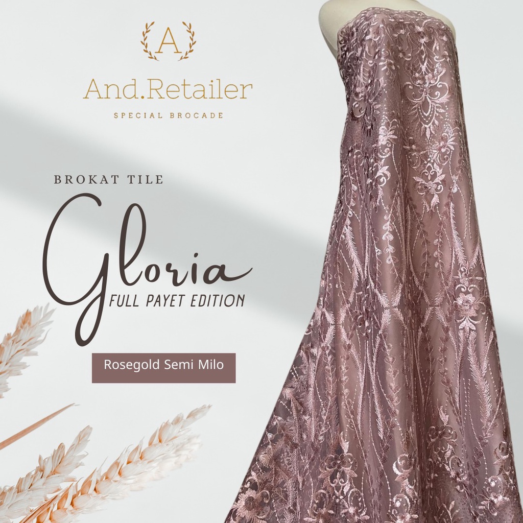 Jual Bahan Kain Kebaya Kain Brokat Tile Payet Gloria Full Payet Warna ...